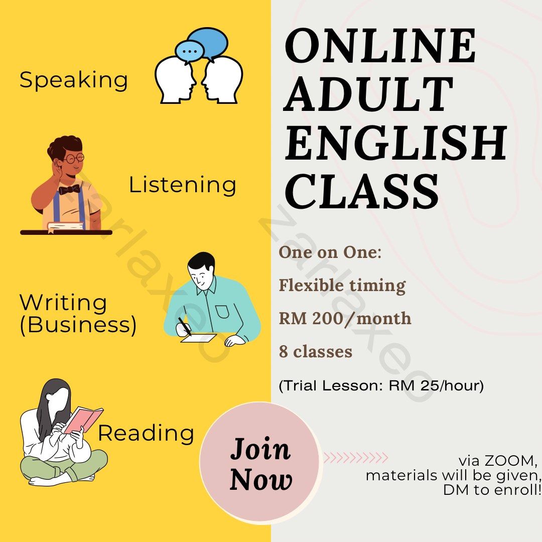 English Class (Monthly), Services, Tuition on Carousell