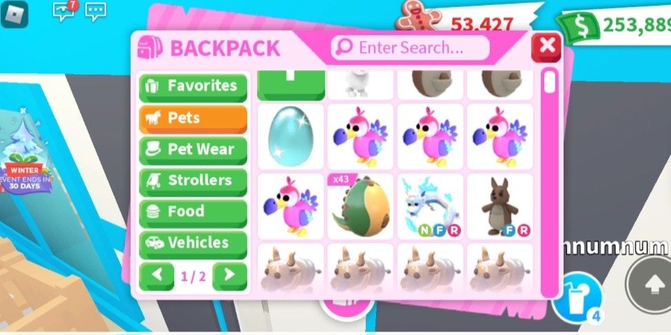 entire adopt me inventory/account with pet sim x pets, Video Gaming ...