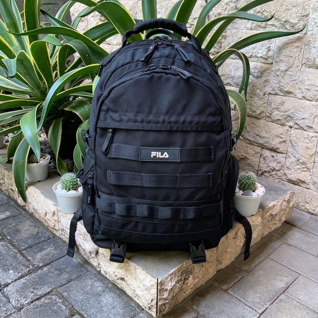 FILA TACTICAL MILITARY OUTDOOR BACKPACK X NEW ERA, Fesyen Pria, Tas ...