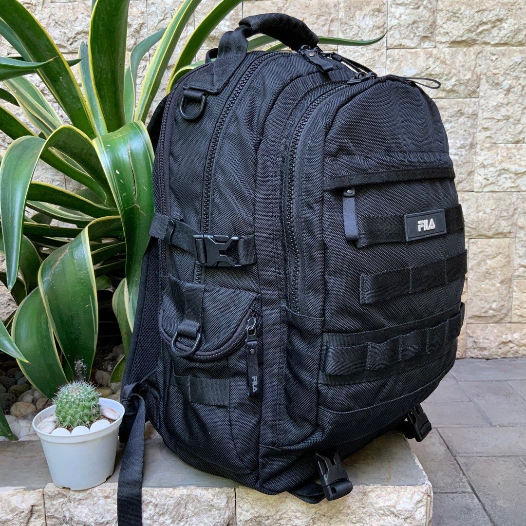 FILA TACTICAL MILITARY OUTDOOR BACKPACK X NEW ERA, Fesyen Pria, Tas ...