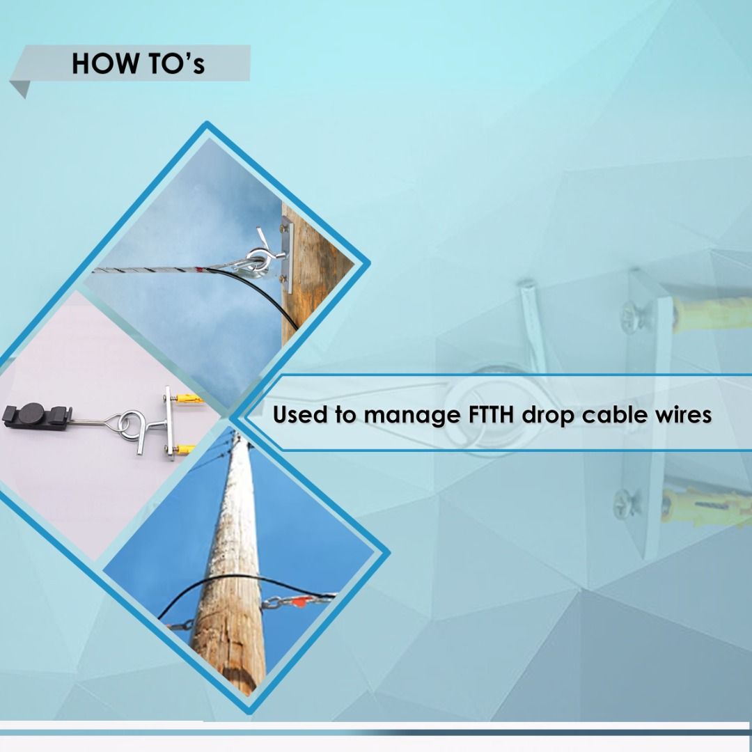 FTTH C TYPE SPIRAL HOOK, DROP CABLE WIRE CLAMP, STAINLESS STEEL with 2 ...