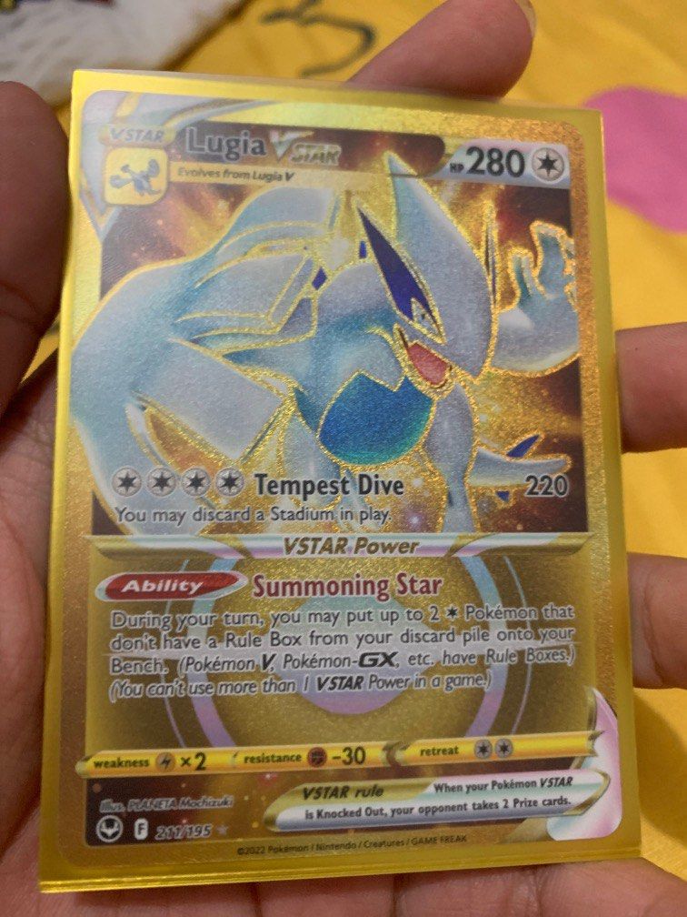 Golden rare Lugia v star from silver tempest, Hobbies & Toys, Toys ...