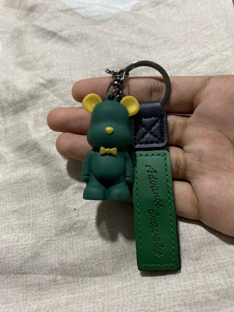 Green BearBrick Keychain, Hobbies & Toys, Travel, Travel Essentials ...