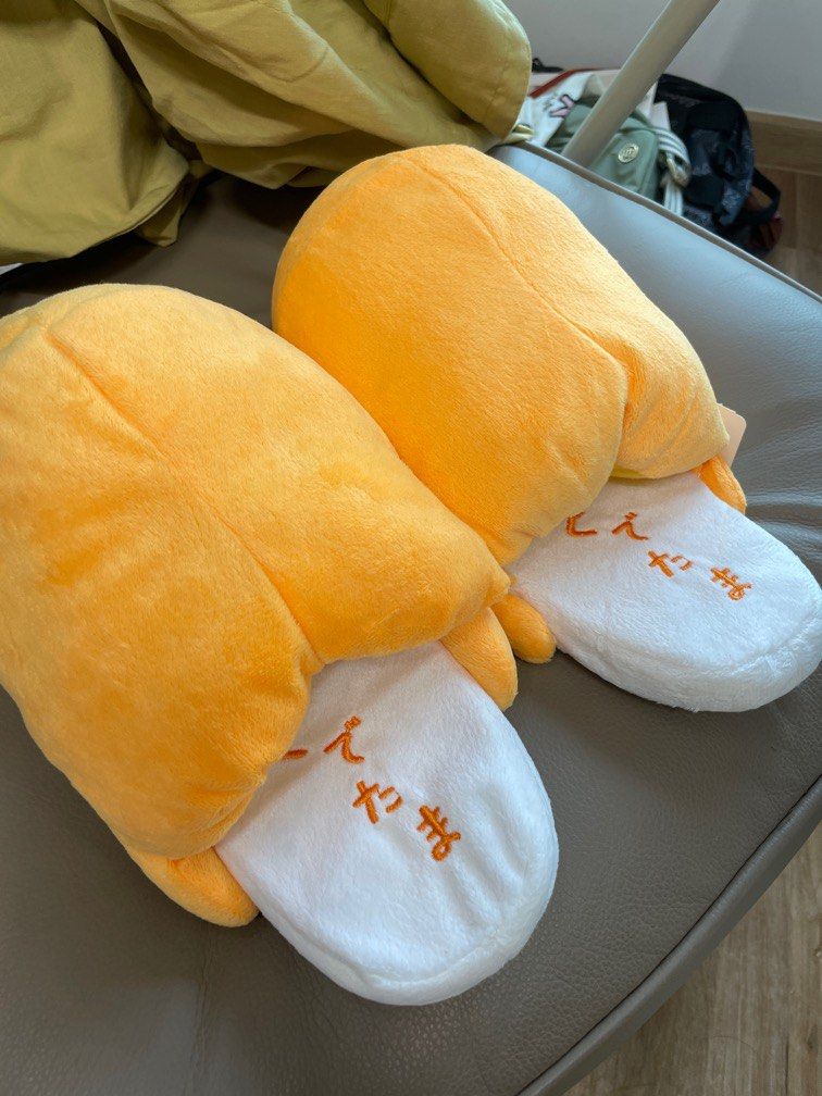 Gudetama authentic Sanrio plush room slippers, Women's Fashion ...