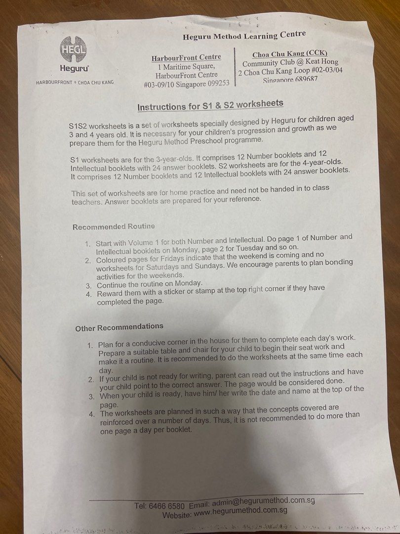 Heguru S1 and S2 worksheets, Hobbies & Toys, Books & Magazines ...