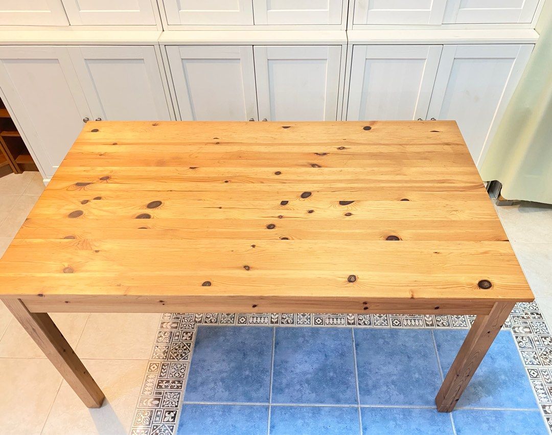 IKEA Pinewood Dining Table with Extension/ Extendable, Furniture & Home ...