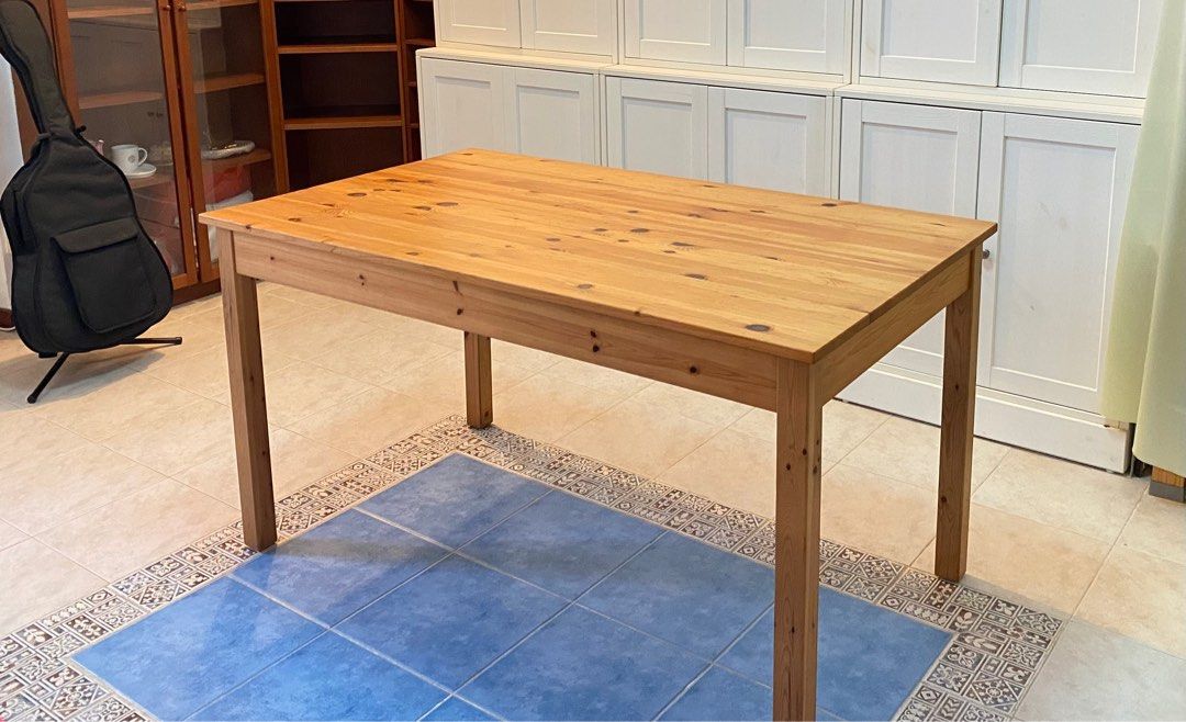 IKEA Pinewood Dining Table with Extension/ Extendable, Furniture & Home ...