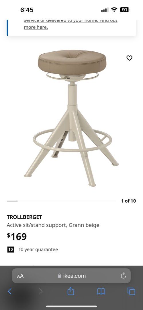 IKEA swivel stool, Furniture & Home Living, Furniture, Chairs on Carousell