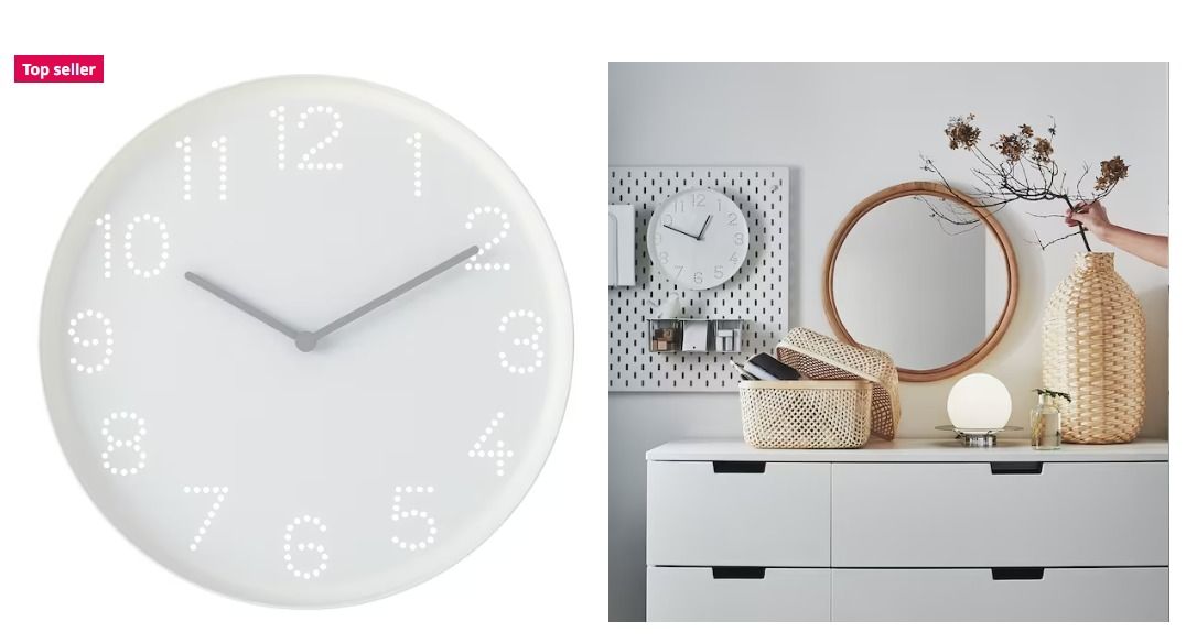 IKEA Tromma White Minimalist Wall Clock, Furniture & Home Living, Home ...