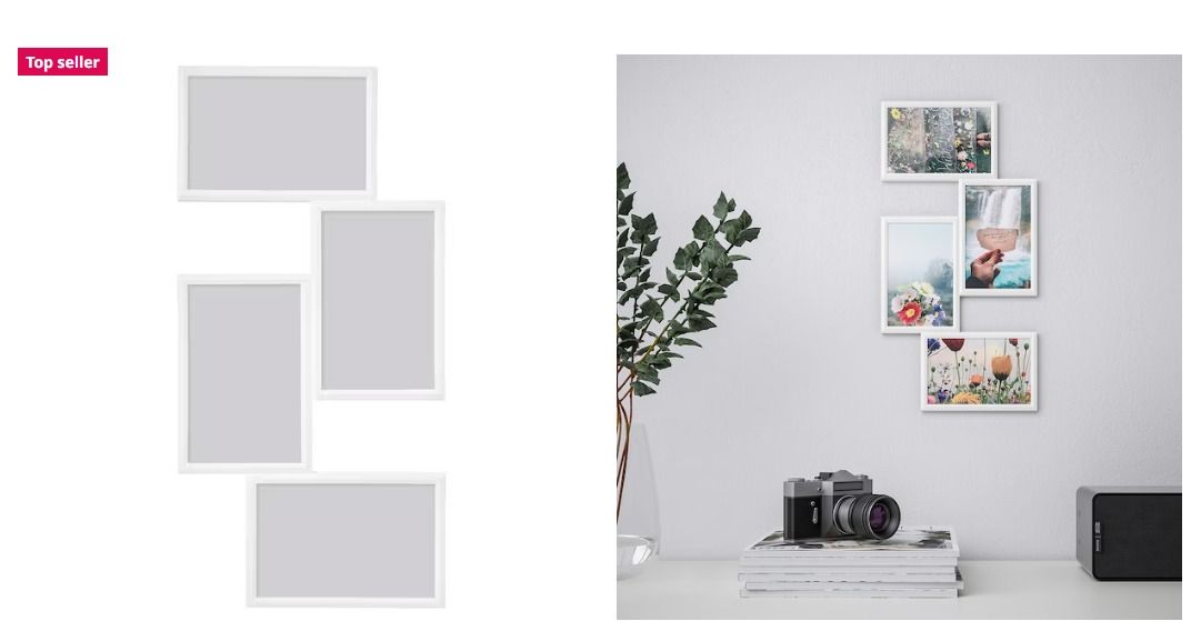 IKEA Yllevad collage frame white minimalist plastic, Furniture & Home ...