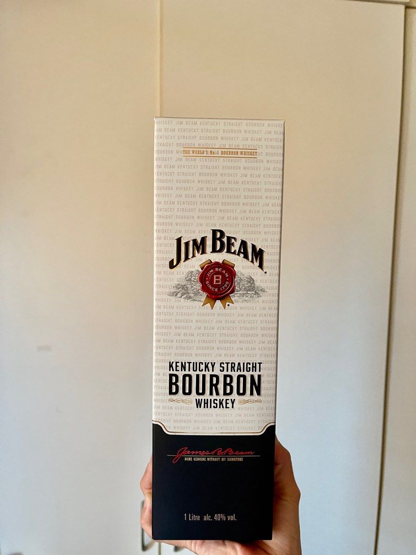 Jim Bean Kentucky Straight Bourbon Whiskey 1L, Food & Drinks, Alcoholic ...