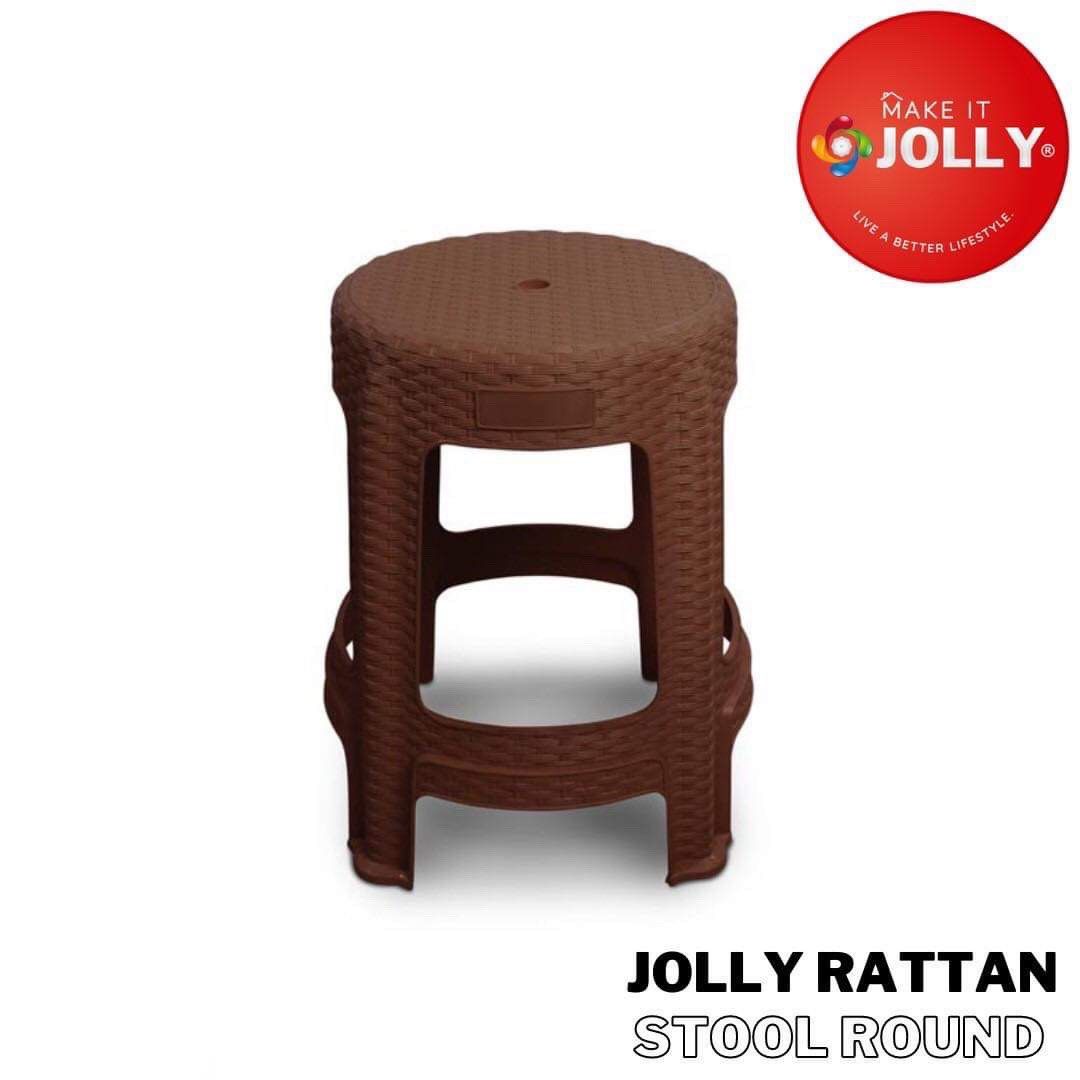 Jolly Rattan Stool round, Furniture & Home Living, Furniture, Chairs on ...