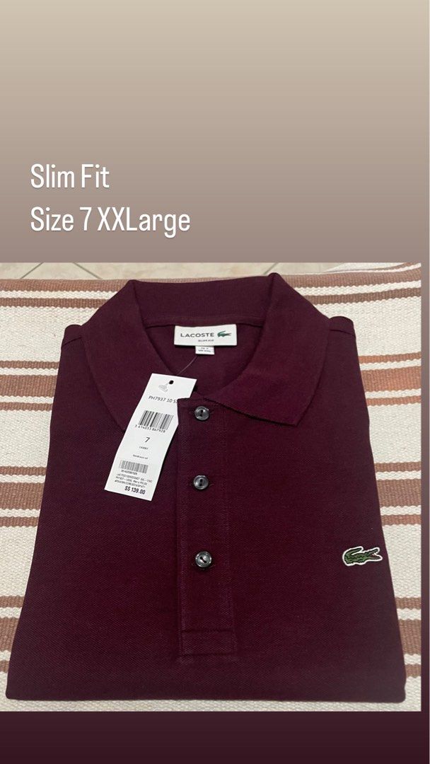 Lacoste Men's Slim Fit (Maroon), Men's Fashion, Tops & Sets, Tshirts ...