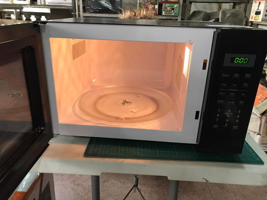 Living and Co. 30 Litres Black Microwave Oven with Handle, Furniture ...