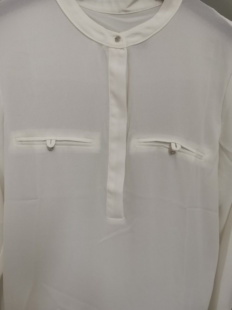 MANGO basics women formal shirt in White, Women's Fashion, Tops ...
