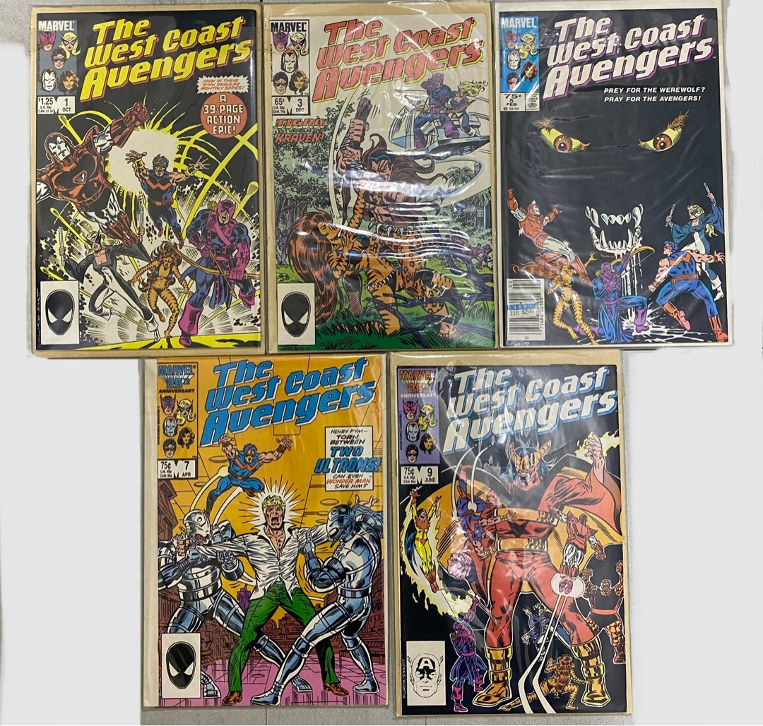 Marvel comics-The West Coast Avengers #1,2,3,4,5,6,7,8,9,10 (1985 ...