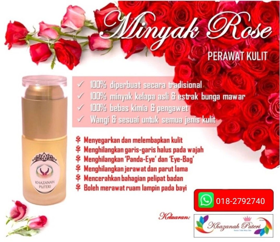 Minyak Rose Khazanah Puteri, Beauty & Personal Care, Face, Face Care on ...