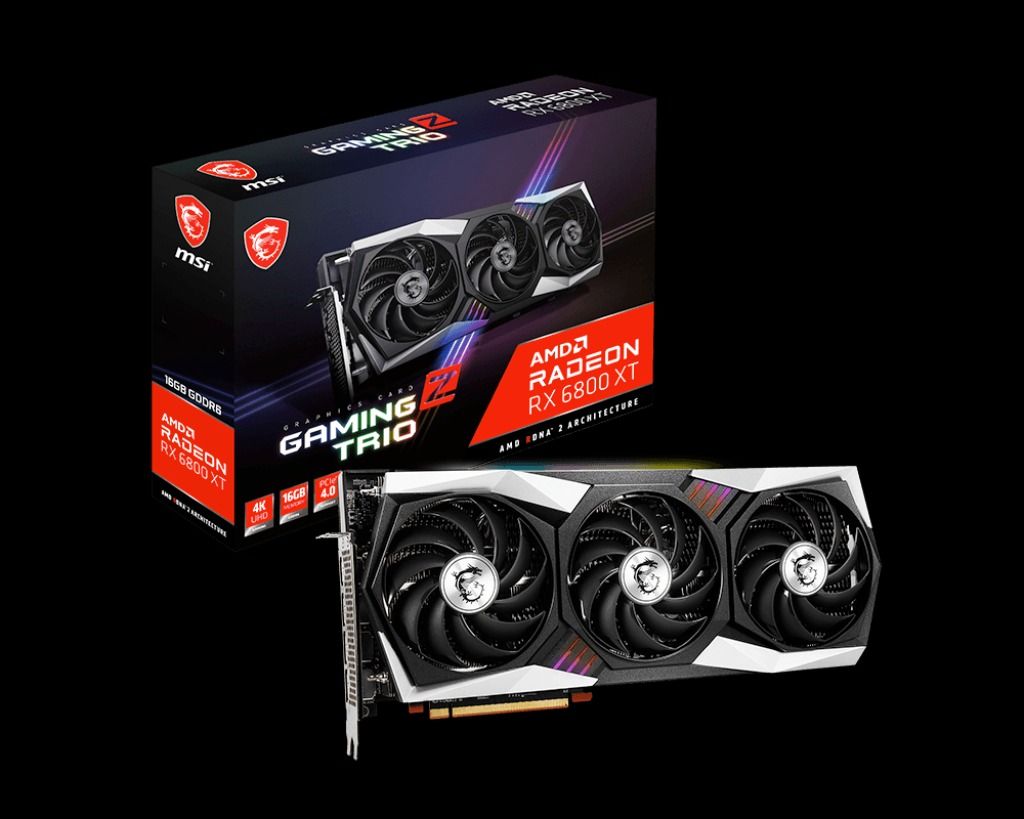 MSI Radeon RX 6800 XT GAMING Z TRIO 16GB AMD Graphics Card, Computers ...