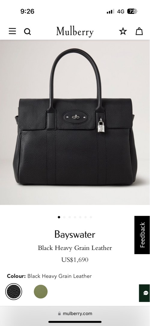 Mulberry Bayswater Black, Luxury, Bags & Wallets on Carousell