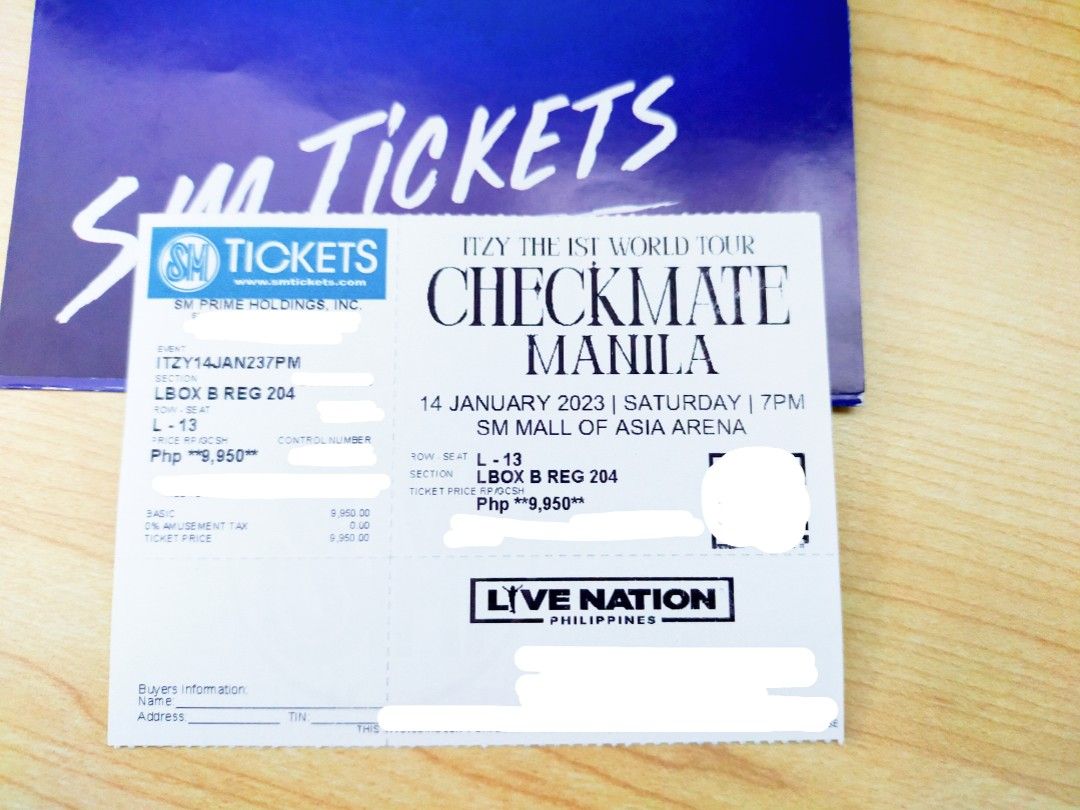 (Negotiable) ITZY CHECKMATE IN MANILA DAY 1 LBB REG, Tickets & Vouchers ...