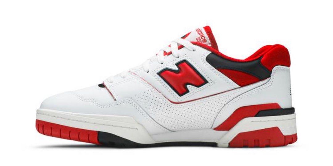 New Balance 550 white red / white team red, Men's Fashion, Footwear ...