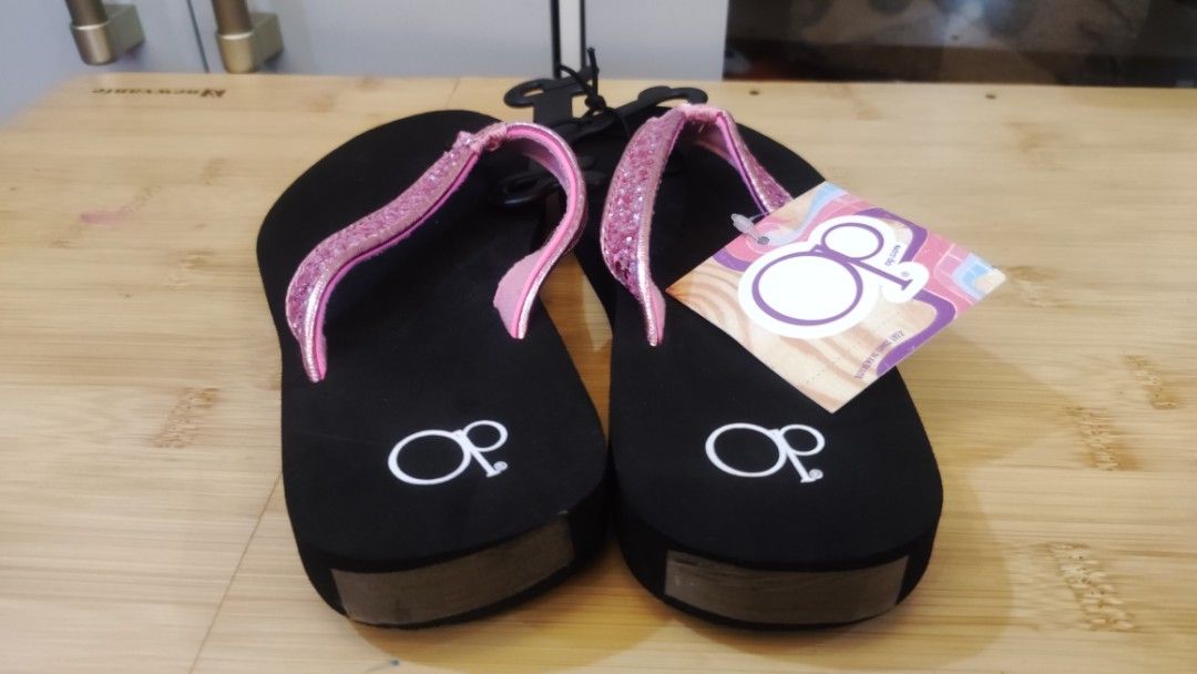 NEW OP girls thong flip flops kids shiny pink glitters sparkle, Babies ...