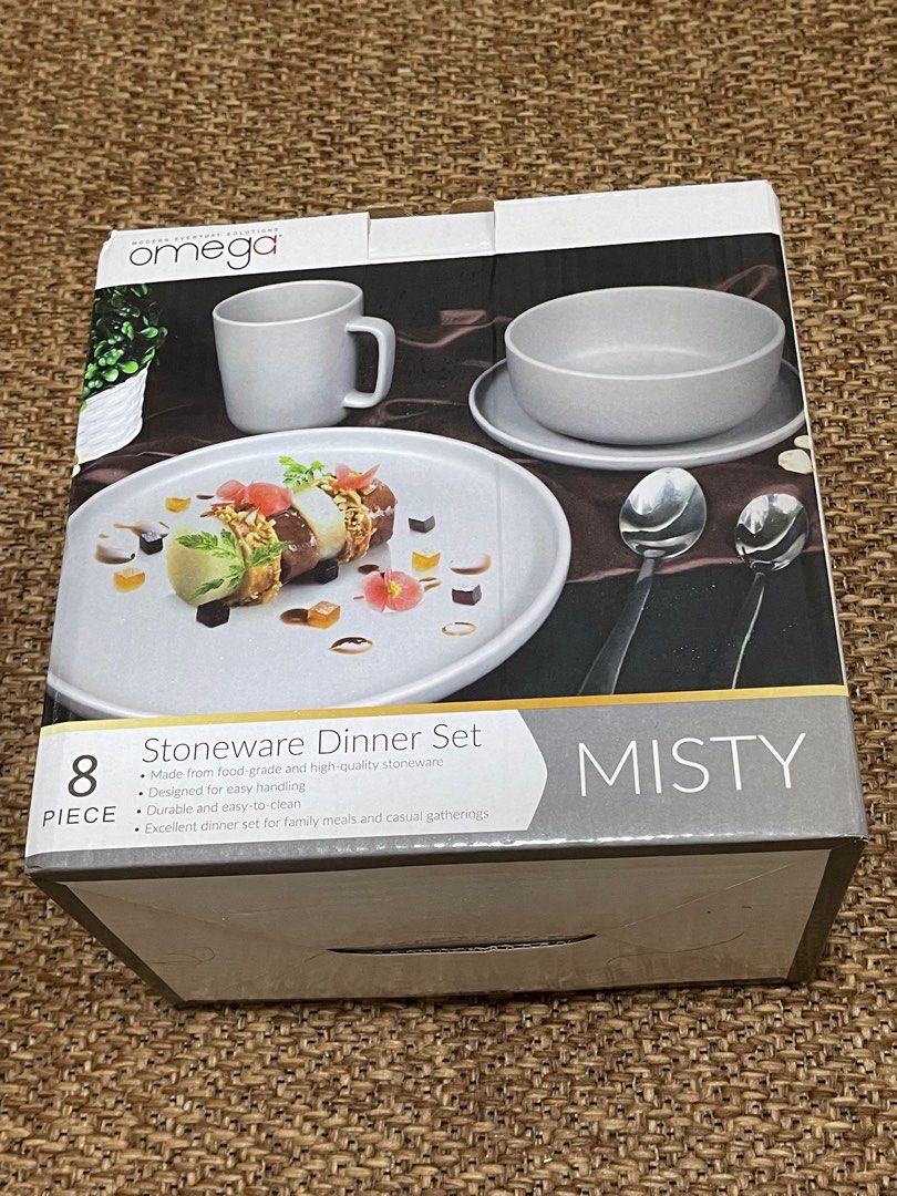 Omega Stoneware Dinner Set Misty, Furniture & Home Living, Kitchenware ...