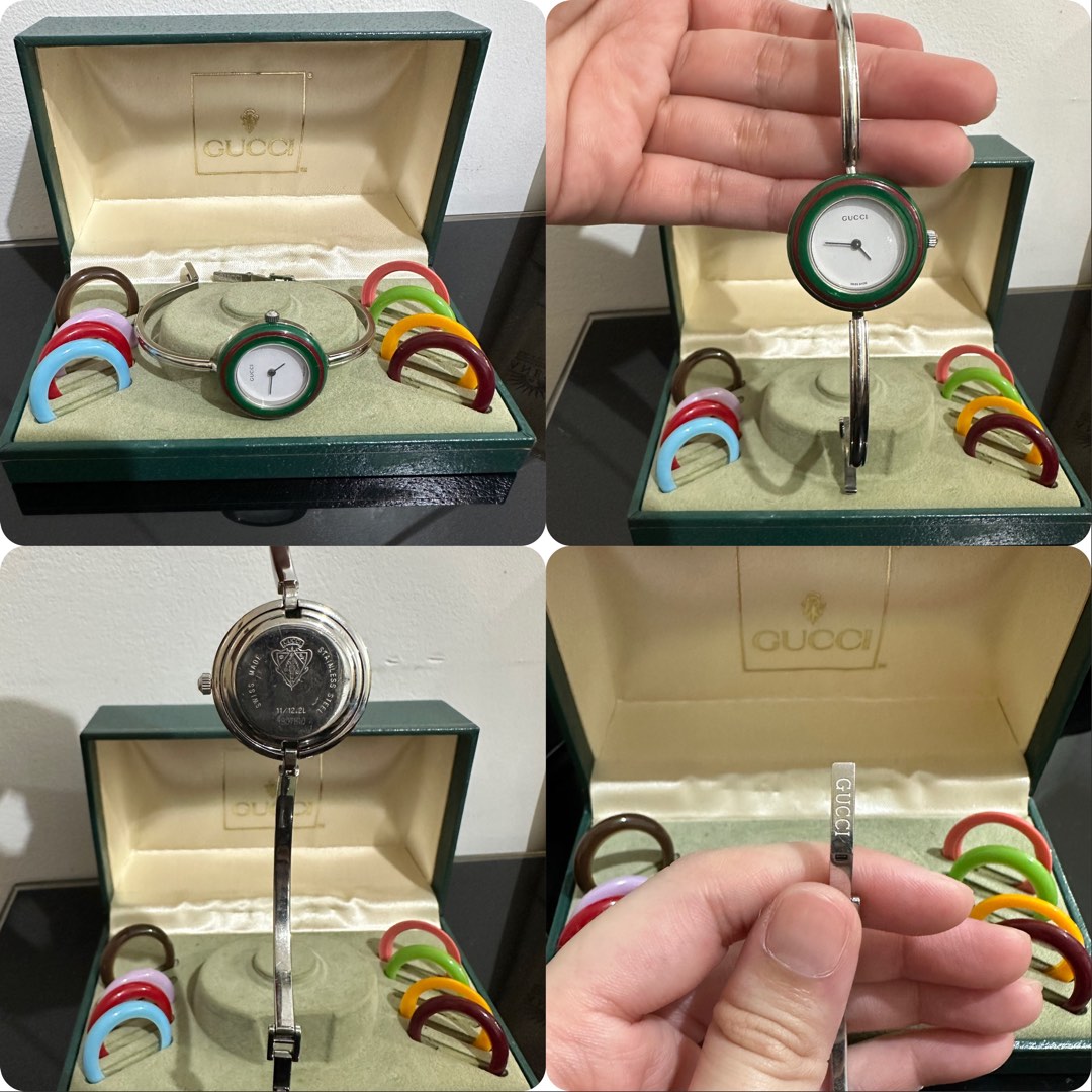 Original Gucci Vintage Bangle Watch, Luxury, Watches on Carousell