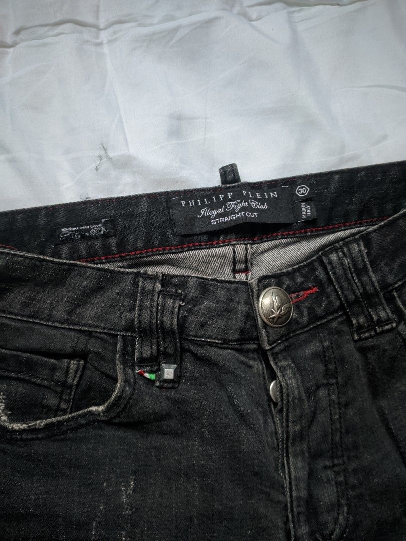 Authentic Philipp Plein Illegal Fight Club Super Straight Cut, Men's ...