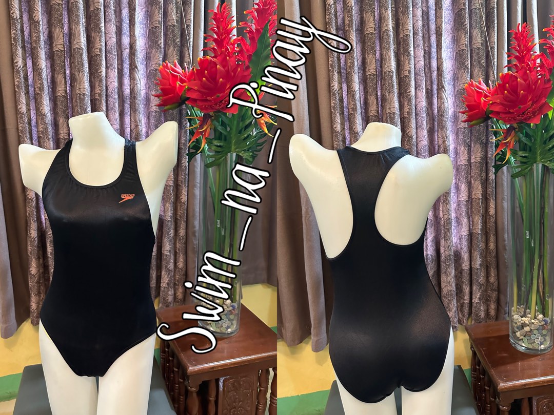 Plain Black Speedo One Piece, Women's Fashion, Swimwear, Bikinis ...
