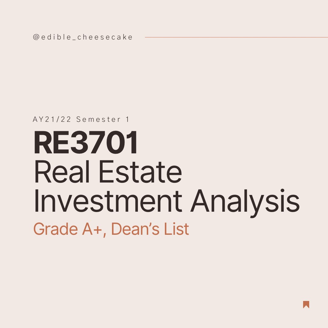 RE3701 Real Estate Investment Analysis, Hobbies & Toys, Books ...