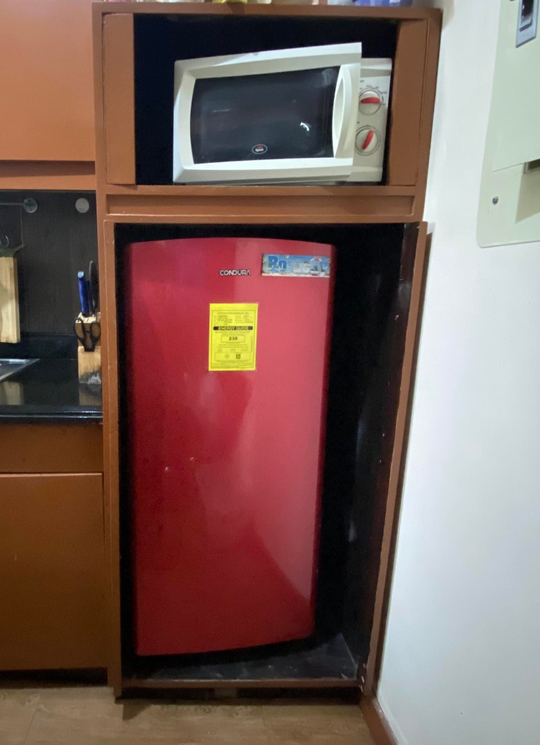 Ref & microwave for sale as one, TV & Home Appliances, Kitchen ...