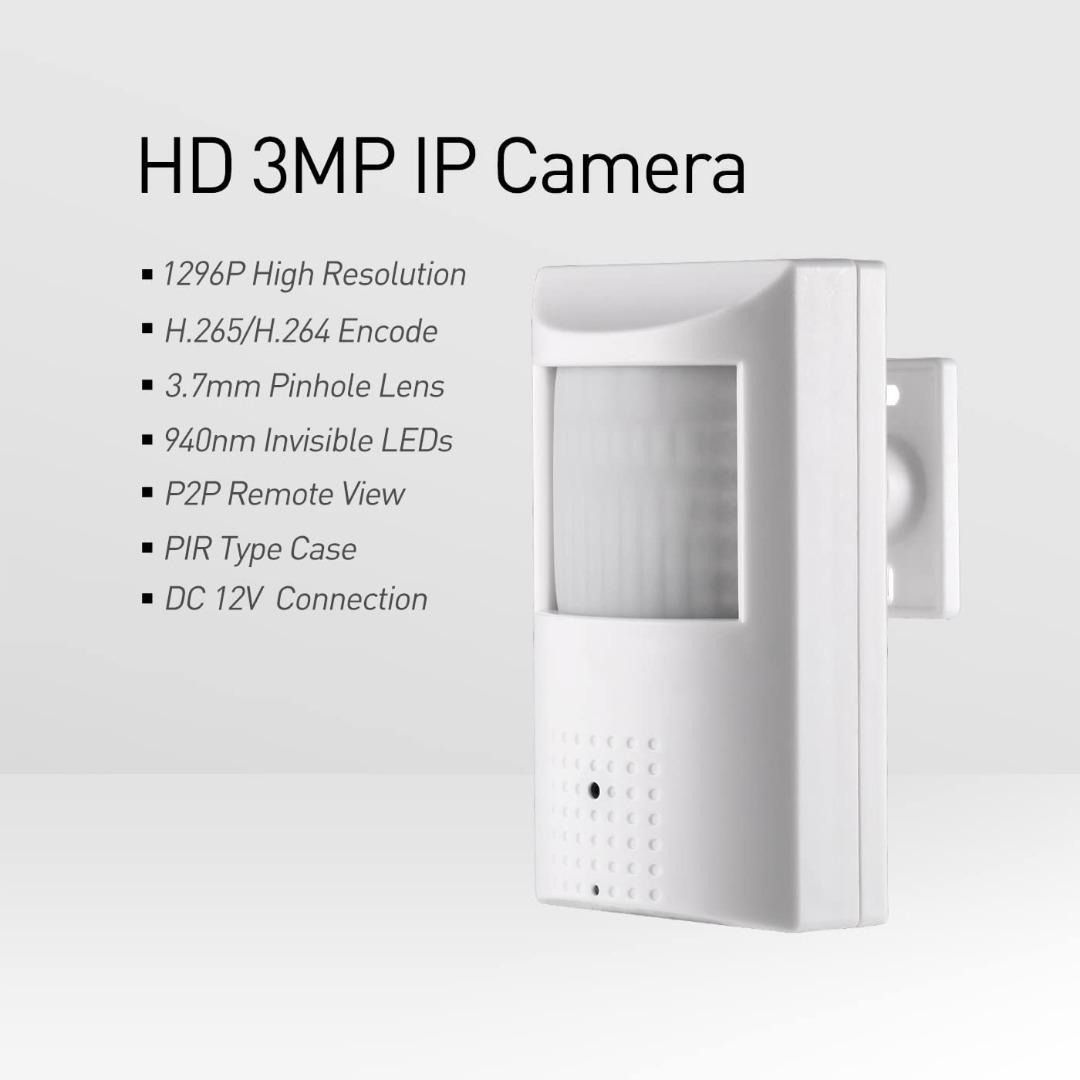Revotech HD 3MP PIR IP Camera, Indoor Security Camera 3.7mm Pinhole ...