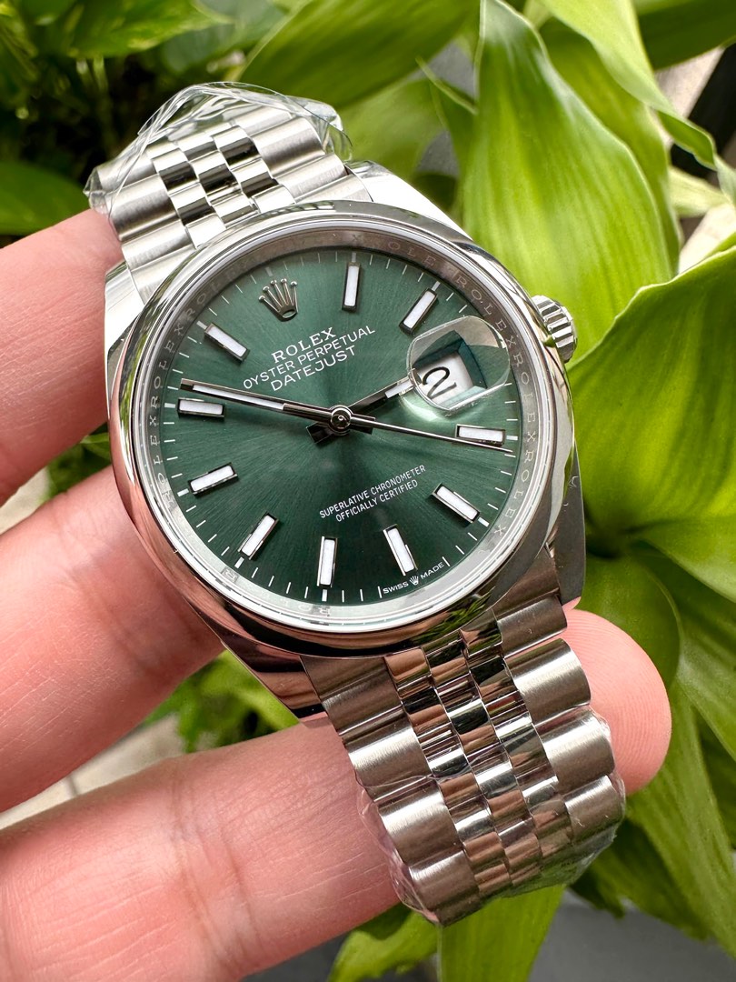 Rolex Datejust 126200 Olive Green, Luxury, Watches on Carousell