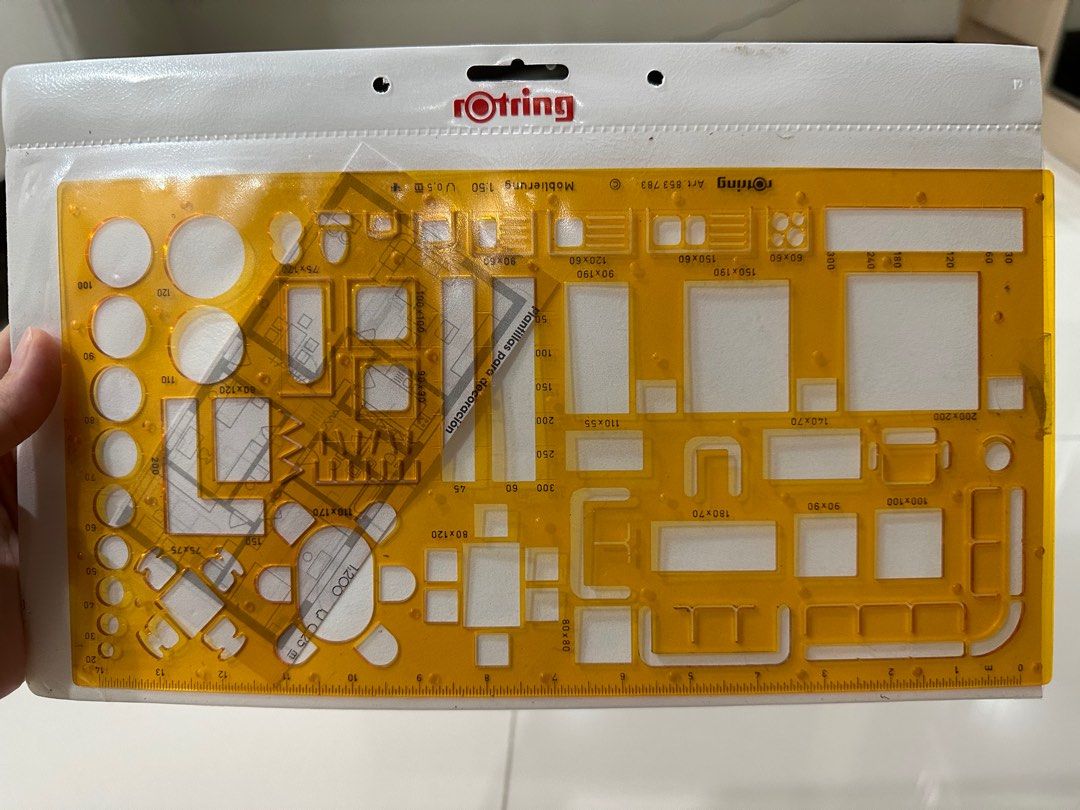 Rotring furniture template 1:50, Buku & Alat Tulis, Alat Tulis di Carousell
