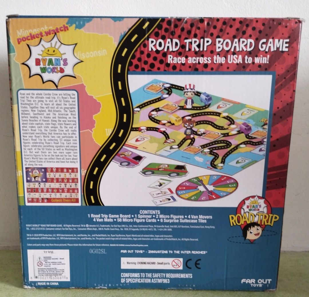 Ryan's Road Trip Board Game, Hobbies & Toys, Toys & Games on Carousell