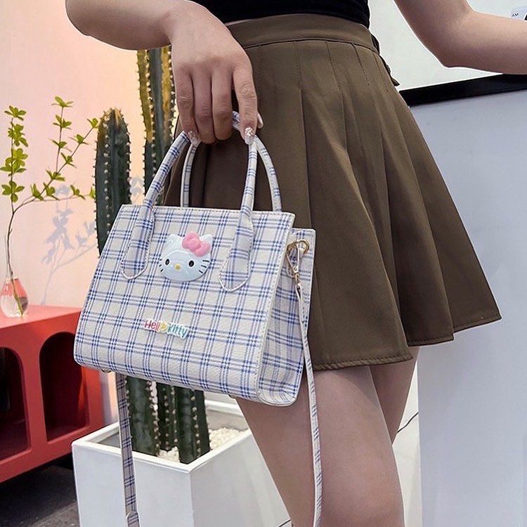 Sanrio Hello Kitty Checkered 2-way sling bag, Women's Fashion, Bags ...