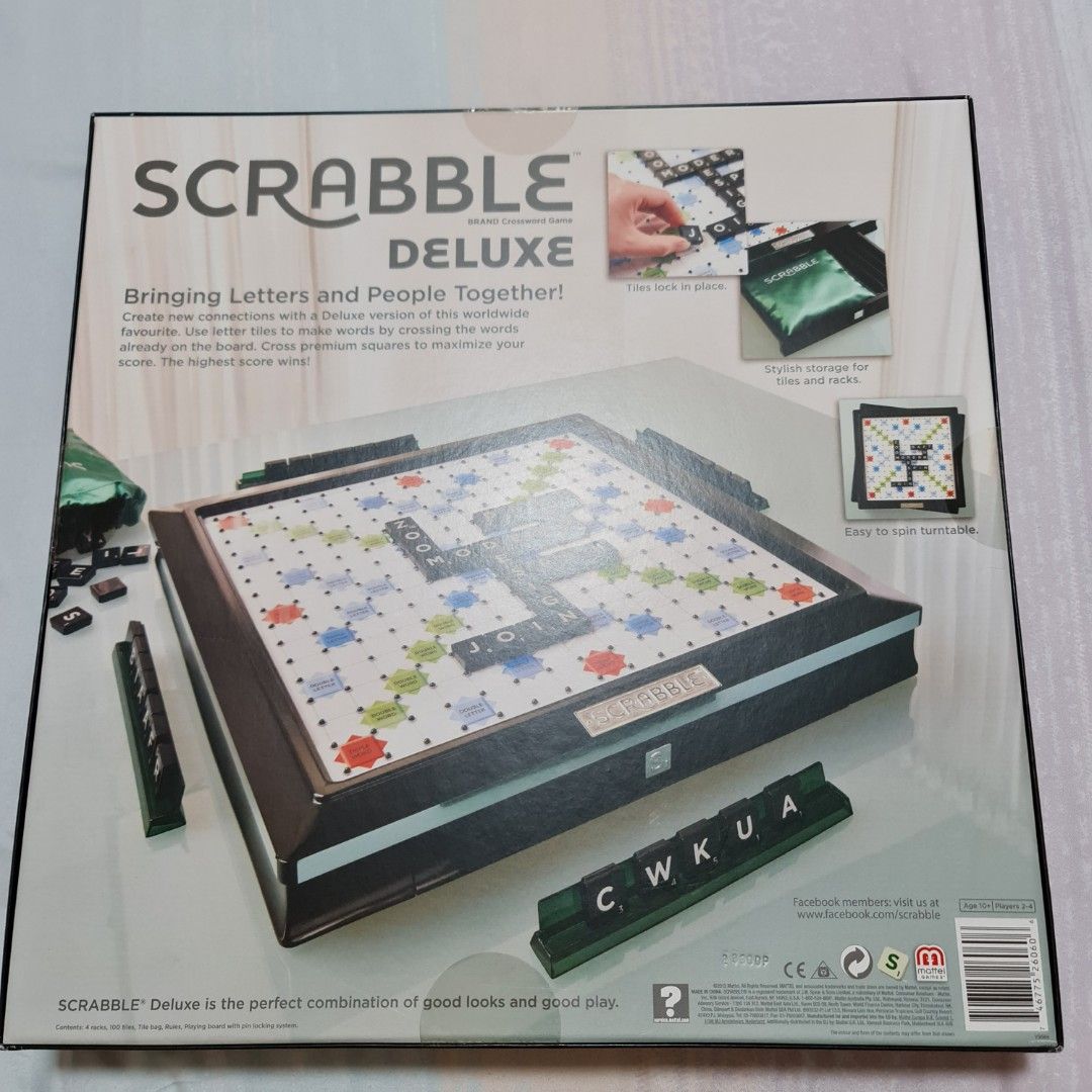 Scrabble Y9584 Deluxe Set, Hobbies & Toys, Toys & Games on Carousell