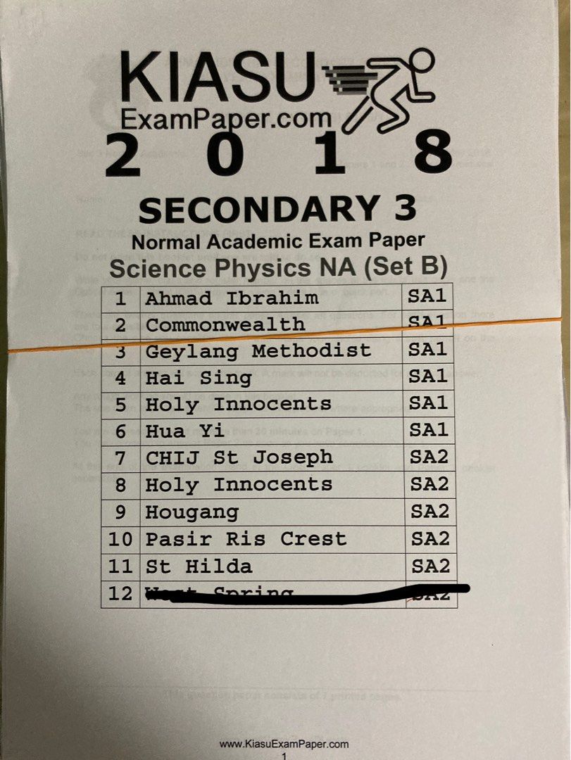 Sec 3 NA Math & Physics Exam Papers, Hobbies & Toys, Books & Magazines ...