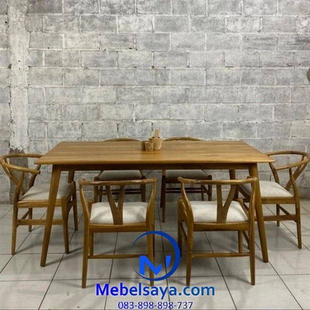 Set Meja Makan Scandinavian 6 Kursi Restoran, Aksesoris Mobil di Carousell