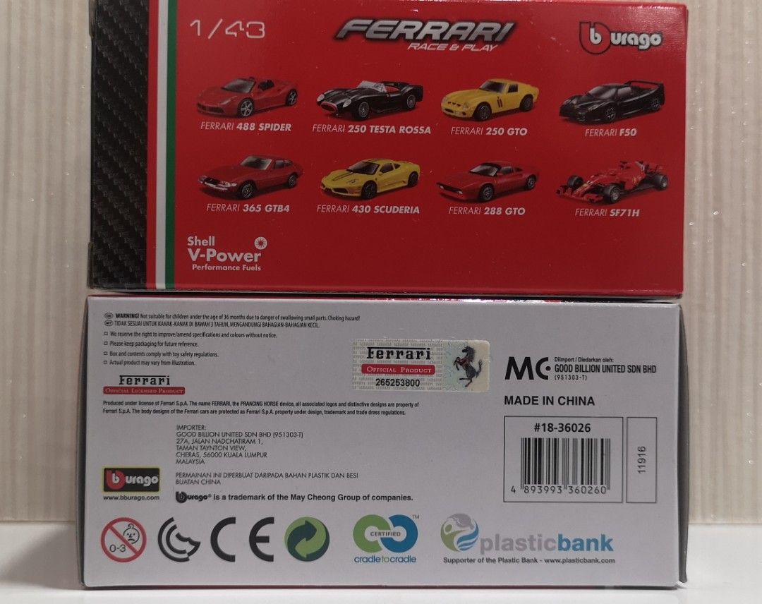 SHELL ~ Ferrari Car Collection Year 2019, Hobbies & Toys, Toys & Games ...