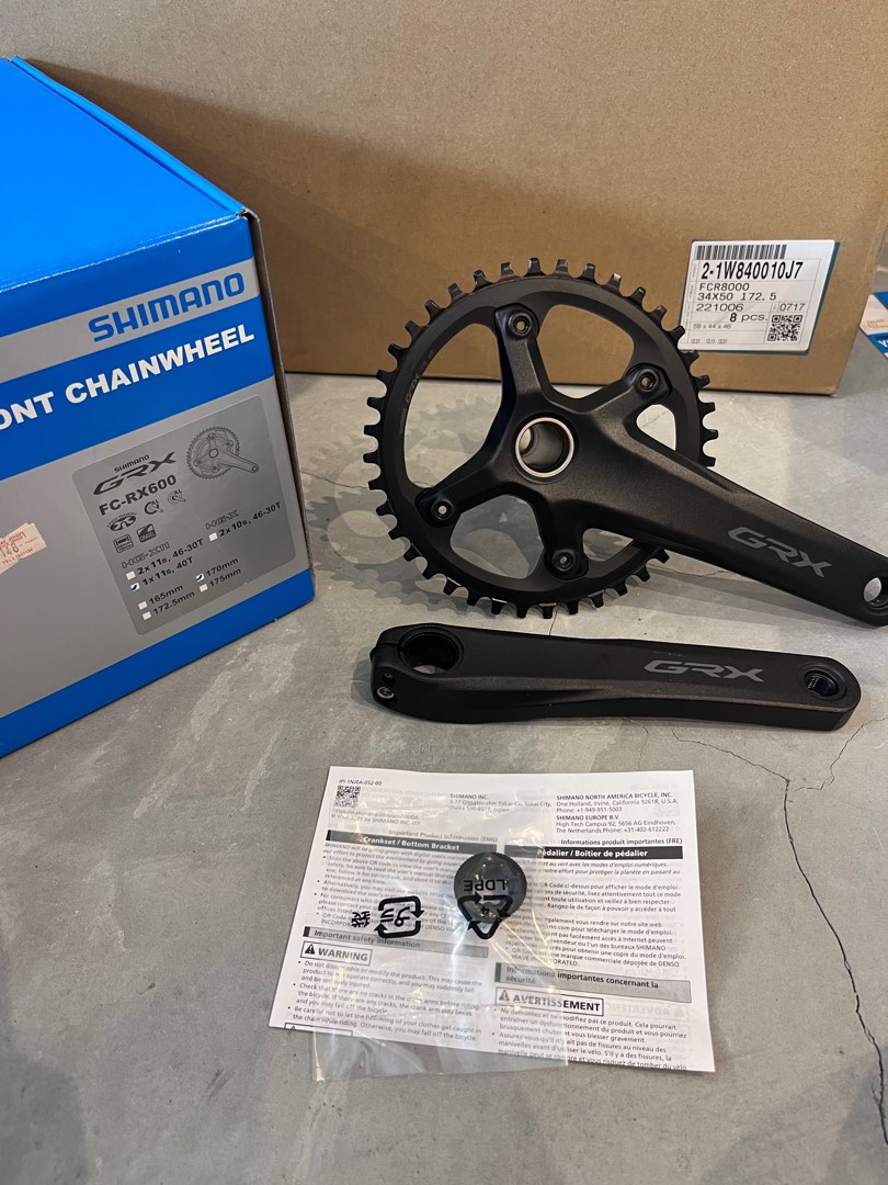 Shimano GRX RX600 Crankset Crank Front Chainwheel, Sports Equipment, Bicycles & Parts, Parts ...
