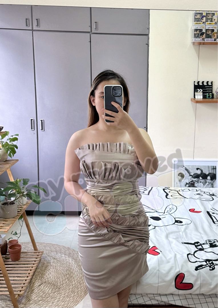 Silk Formal Tube Dress, Women's Fashion, Dresses & Sets, Evening ...