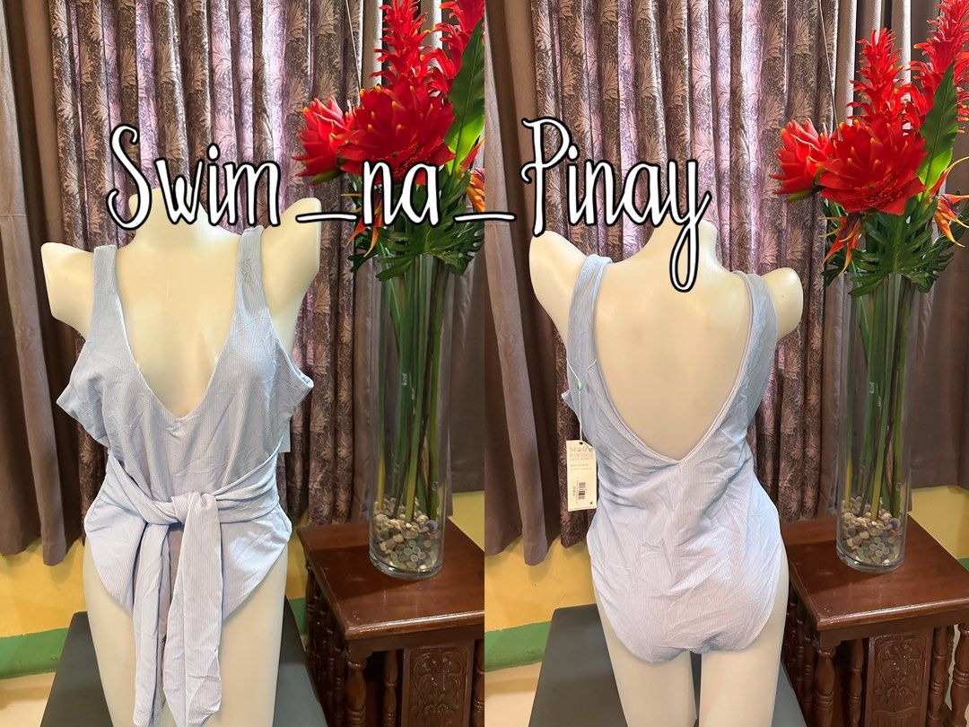 Sky Blue One Piece Swimsuit, Women's Fashion, Swimwear, Bikinis ...