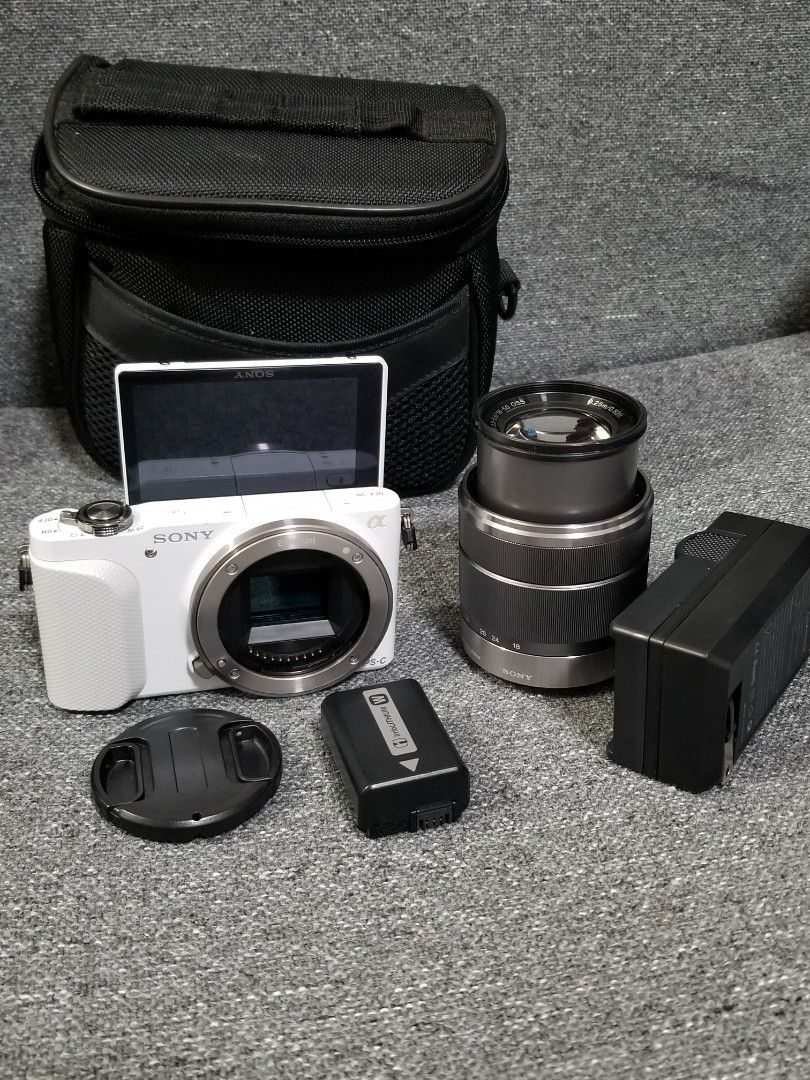 Sony Mirrorless camera, vlog LCD, full set, link with mobile, 攝影器材, 相機 ...