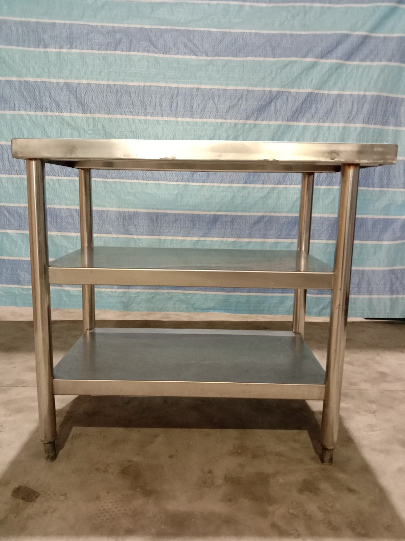 Stainless steel 3 tier work table, Furniture & Home Living, Kitchenware ...