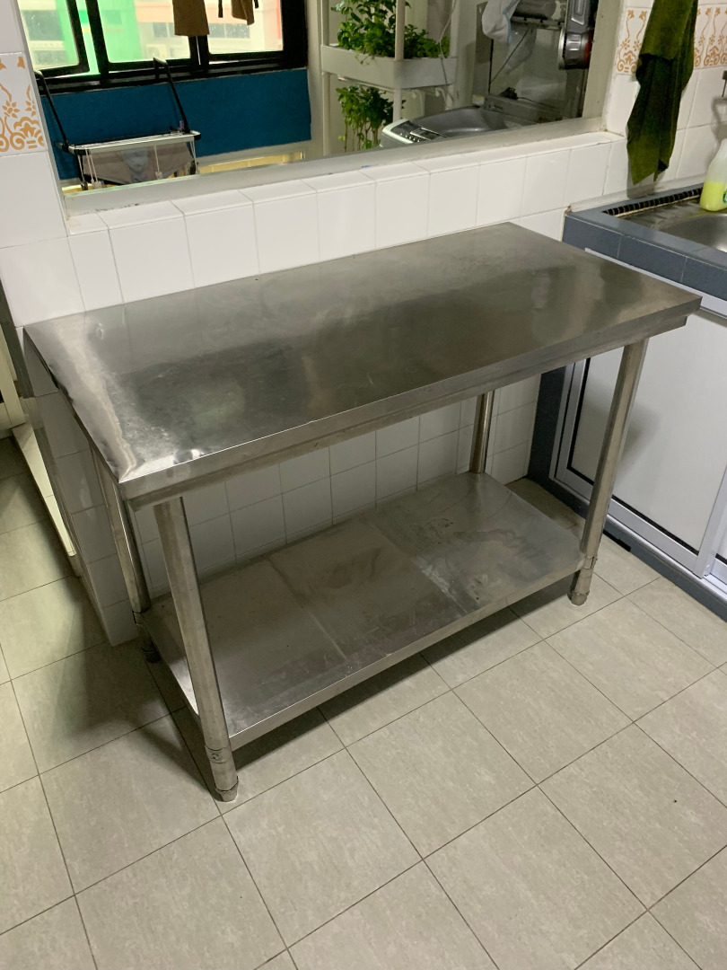 Stainless Steel Table Kitchen, Furniture & Home Living, Furniture ...