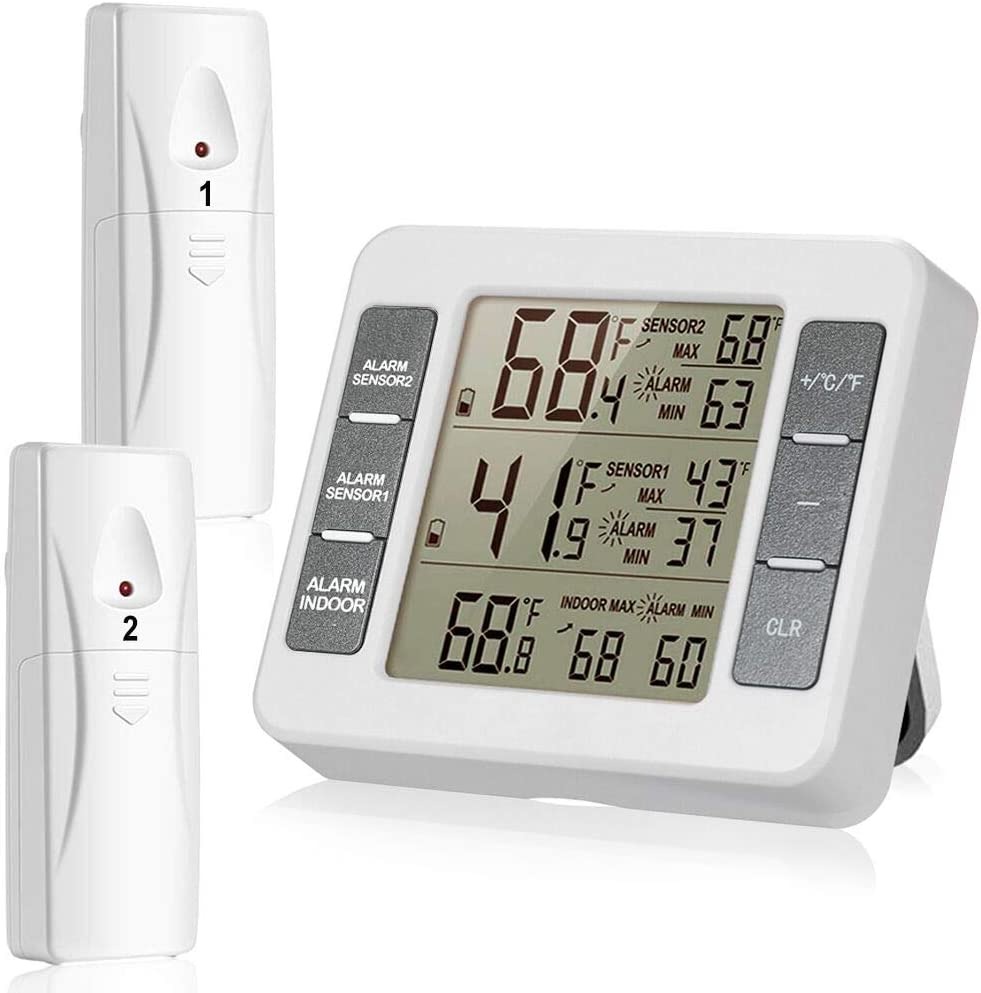 Suplong Fridge Freezer Thermometer Indoor Digital Temperature Sensor ...