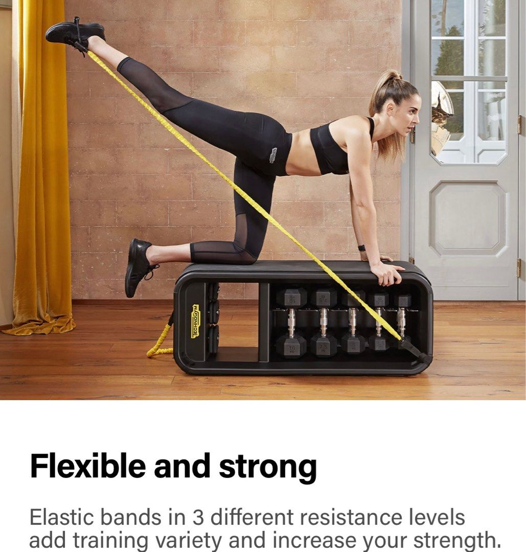Technogym Bench (with weights and resistance bands), Sports Equipment, Exercise & Fitness ...