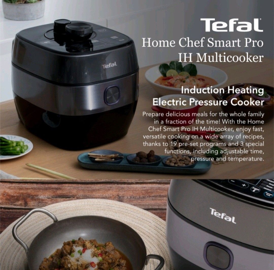 Tefal CY638 Home Chef Smart Pro Induction Electric Pressure Cooker 5L ...